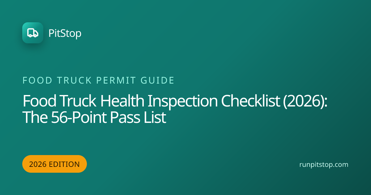 Food Truck Health Inspection Checklist (2026): The 56-Point Pass List ...